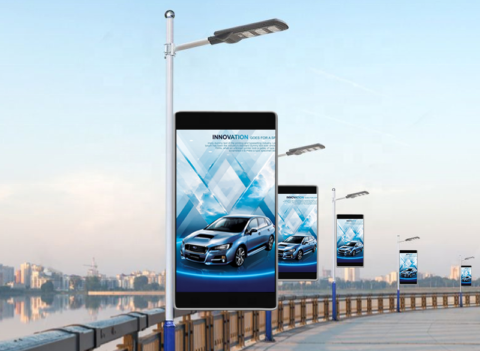 Street light led poster : advertising;security monitor.